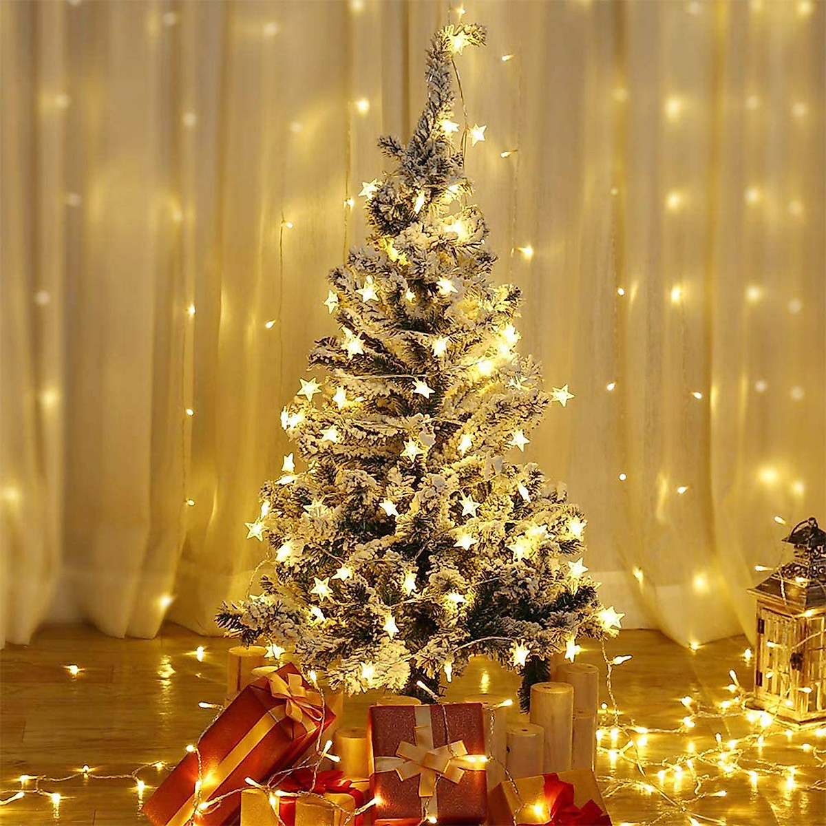 Star String Lights Christmas 100 LED USB & Battery Operated Waterproof 33 FT Twinkle Fairy String Lights with 8 Modes for Bedroom Home Indoor Outdoor Party Tree Wedding Garden Decoration