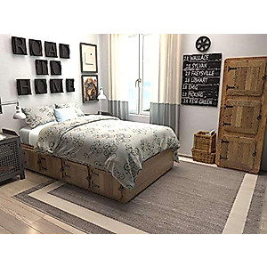 Unique Loom Del Mar Collection Area Rug-Transitional Inspired with Modern Contemporary Design, Square 8' 0" x 8' 0", Gray/Ivory