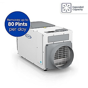 AprilAire E080 Pro Dehumidifier Bundle - 80 Pint Whole House Dehumidifier - Full Complete Kit - Crawl Spaces, Basements, Whole Homes, Commercial up to 4,400 sq. ft