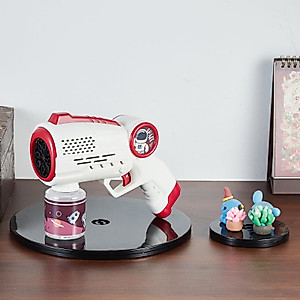 HSTECH 9” Lazy Susan Turntable Black Acrylic Ball Bearing Rotating Tray for Spice Rack Table Cake Kitchen Pantry Decorating TV Laptop Computer Monitor, 50-lb Load Capacity (360˚ Rotation)