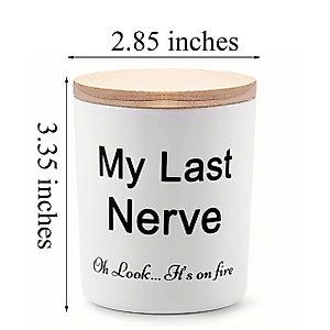 BFJLIFE Candles Gifts for Women Funny Unique My Last Nerve Candle Valentines Day Christmas Birthday Gag Gifts for Her Sister Wife Girlfriend Novelty Lavender Scented Soy Candle