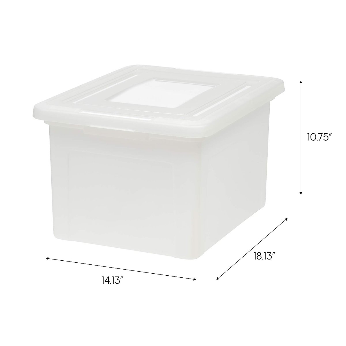 IRIS USA File Box File Organizer Plastic File Box for Letter/Legal File, BPA-Free Plastic Storage Bin Tote Organizer with Durable and Secure Latching Lid, Stackable and Nestable, Pearl 35 Qt. 4Pack