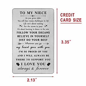 HYHYDHP Niece Christmas Cards from Auntie - Mothers Day Gifts for Niece from Aunt Uncle - Niece Graduation Birthday Ideas