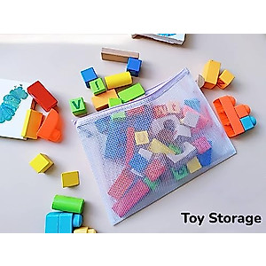 CHIF HAUTH 20pcs Mesh Zipper Pouch Bags, Waterproof Zipper Bags in A4 Size, Ideal for Organizing Office Supplies, Cosmetics, Stationery, and Board Games Storage