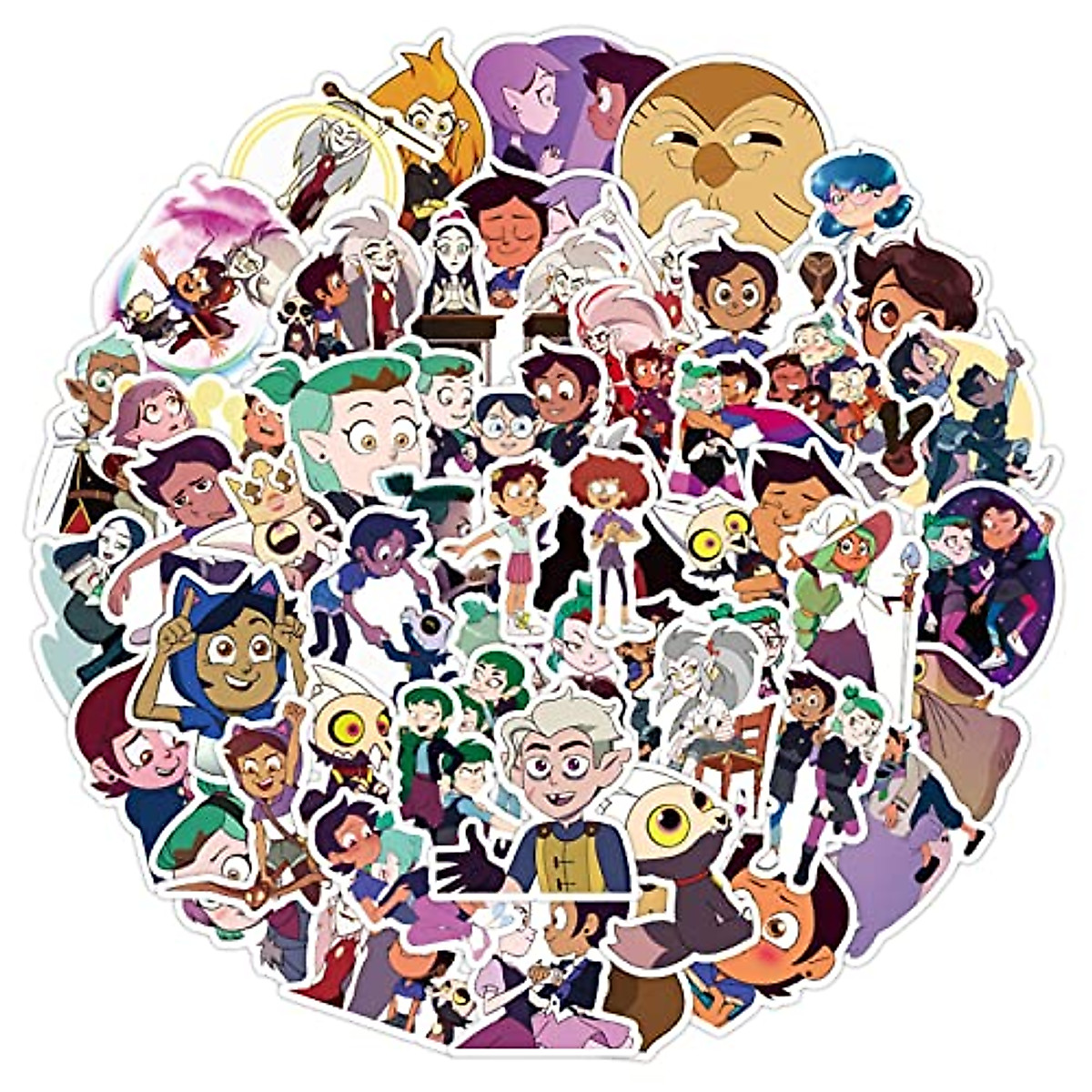 The Owl House Stickers for Water Bottle 50pcs, Cool Teen Kids Cartoon Waterproof Laptop Skateboard Phone Guitar Bike Luggage Decal (The Owl House)