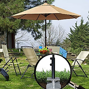 EliteShade USA In-ground Umbrella Base Stand Umbrella Holder for Both Offset Cantilever Umbrella and Middle Pole Patio Umbrella, Silver, Bonus Umbrella Pole Holder