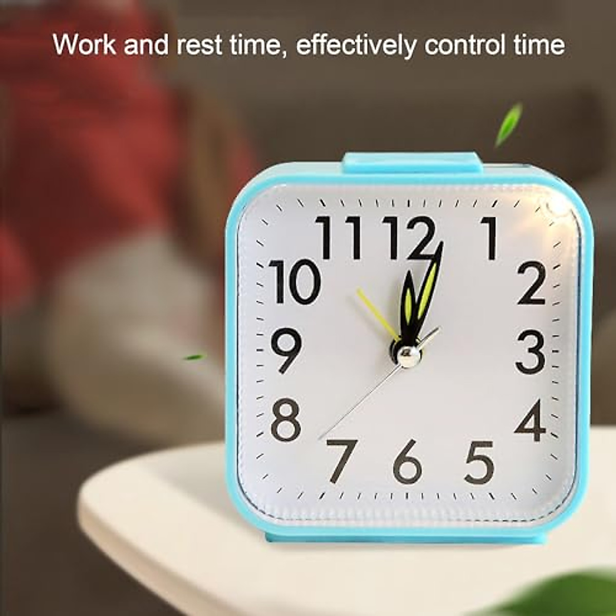Libcflcc Compact Alarm Clock Non Ticking Battery Powered Silent Bedside Night Light Easy to Read Loud Enough Travel for Heavy Sleepers Kids Elderly Blue