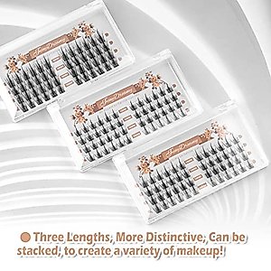 FinyDreamy DIY Eyelash Extension Lashes Clusters Spikes Style D Curl 48 Individual Clusters Lashes Reusable Artificial False Eyelash For Authentic Eyelash Extension Look (16mm)