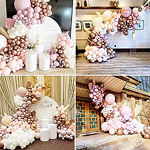 Woaipati Pastel Pink Purple Balloon Arch Kit Double Stuffed Lavender Balloon Garland Baby Shower Decorations for Girl Birthday Party Bridal Shower Bachelorette Engagement Wedding Party Decorations