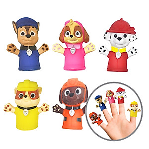 Ginsey Nickelodeon PAW Patrol Bath Finger Puppets, 5 Pc - Party Favors, Educational, Bath Toys, Floating Pool Toys, Beach Toys, Finger Toys, Story Time, Playtime