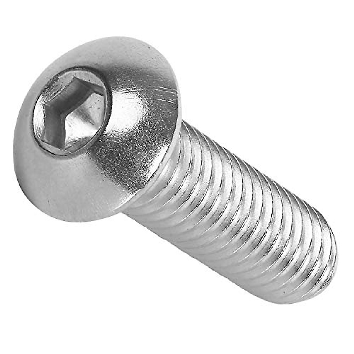 KINJOEK 100 Packes 1/4-20 x 1 Inch Button Head Socket Cap Bolts Screws, Allen Hex Socket Drive, 304 Stainless Steel 18-8, Full Thread, Bright Finish, Heavy Duty Machine Hexagon Screw Drive