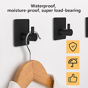 XhjzgcTech 4 Pcs Adhesive Hooks, Wall Hangers Without Nails, Adhesive Hooks Heavy Duty, Sticky Hooks for Hanging Bathroom Kitchen,Adhesive Towel Hooks for Hanging Towels.- (1.77in X 1.77in)