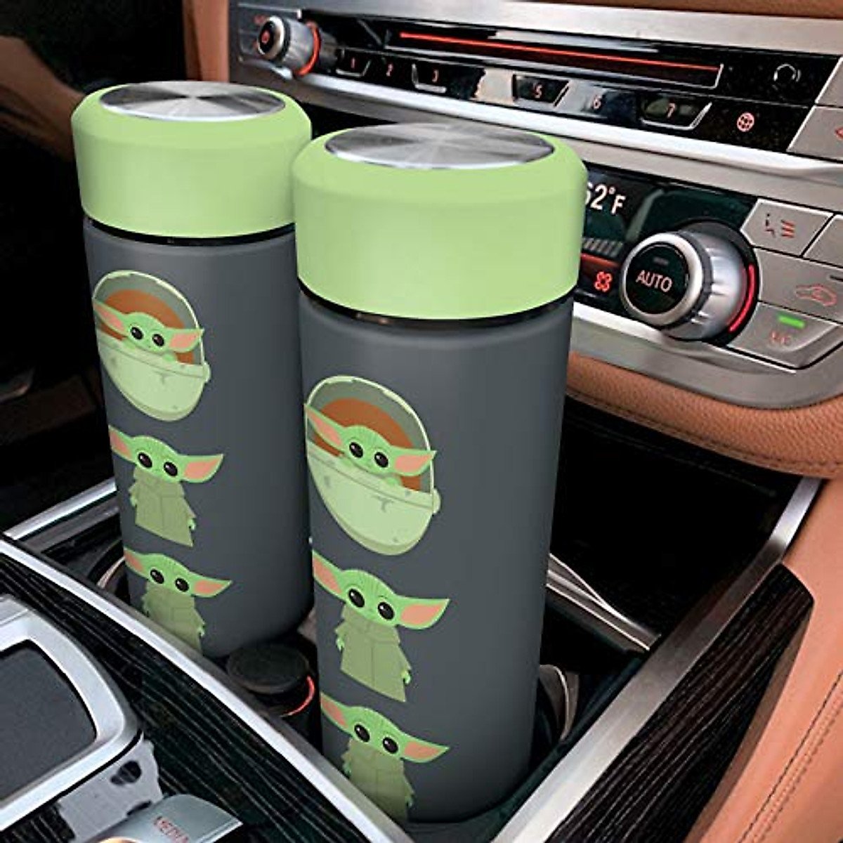 Controller Gear Baby Yoda Water Bottle-Star Wars The Mandalorian The Child, Wide Mouth, Vacuum Insulated Stainless Steel Sport Water Bottle, Leak Proof, Official Disney Merch - Not Machine Specific