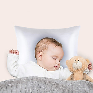 FLXXIE 2 Pack Zippered Satin Toddler Pillowcases, 13x18 Inches, Luxury and Silky Soft Travel Zip Pillow Cases for Boys and Girls, Navy Blue