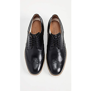 Cole Haan Men's Original Grand Shortwing Oxford Shoe, Black Leather/White, 11 Medium US