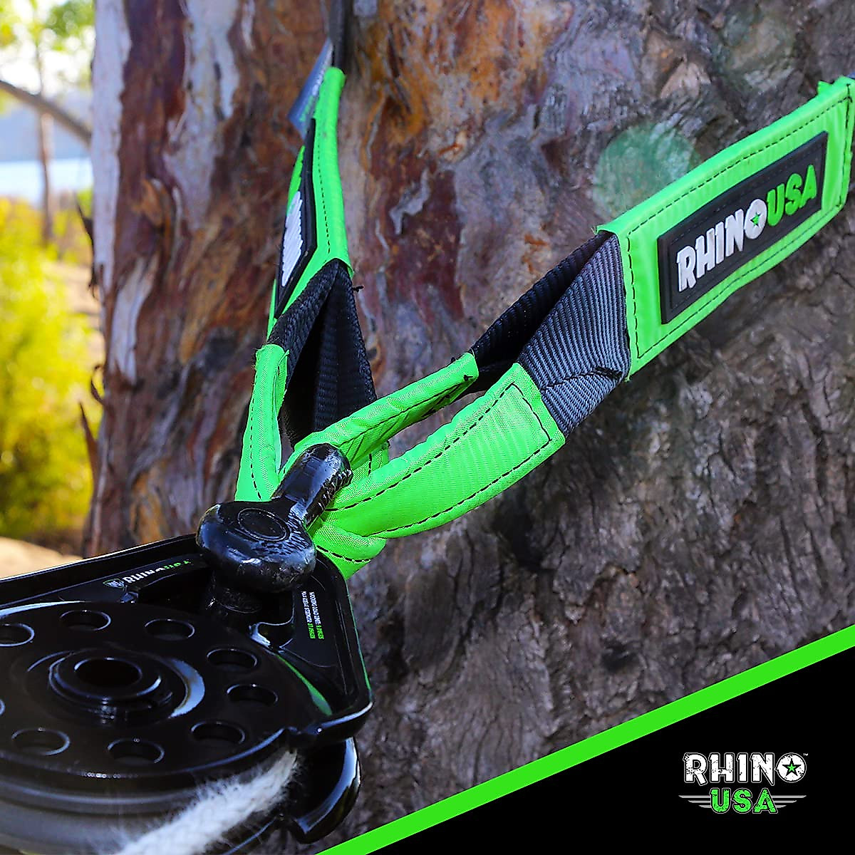 Rhino USA Snatch Block for Winch Recovery - Heavy Duty 13.5 Ton Break Strength - Compact Offroad Accessory for Jeep, Truck, UTV, ATV - Use with Tree Saver Tow Strap (Snatch Block)