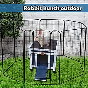 Rockever Outdoor Cat House, Feral Cat House Outdoor Weatherproof with Escape Door and Clear Windows for 2 Cats (Grey