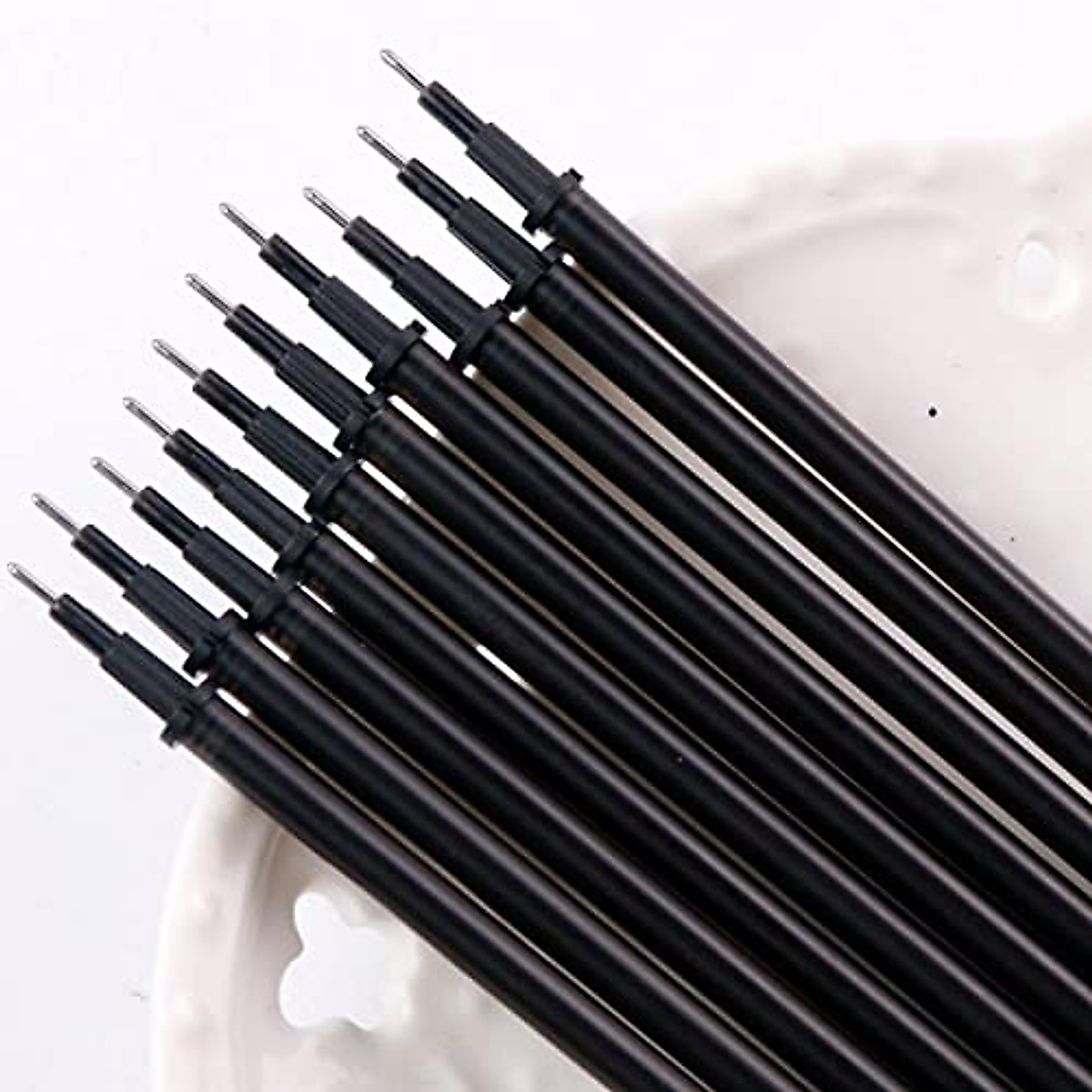 N.D 50pcs Erasable Pen Refill, 0.5mm Needle Head Black Replacement Gel Ink Pen Refill for Kids Students Writing Stationery Supplies