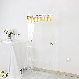 Efavormart 5ft Clear Acrylic 5-Tier Wine Glass Stemware Rack, Champagne Flute Holder Wall Stand