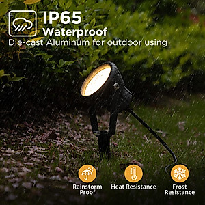 UME 7.5W Smart RGB Color Changing Christmas Lighting LED 120v AC Landscape Lights with APP Control, 400Lumens Bluetooth IP65 Waterproof, Path Lights for Garden Yard Pool Patio Flag Outdoor Spotlights