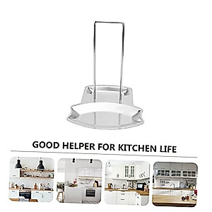 Alipis 1pc Stainless Steel Pot Lid Rack Sink Drying Rack Counter Hand Towel Holder Stand Pan Pot Drying Rack Stainless Steel Scoop Stainless Steel Ladle Stainless Steel Sink Spoon Holder