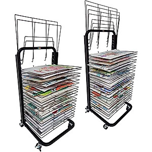 CENAP Art Drying Rack, Solid Mobile Art Drying Rack with Wire Rack for Art Classroom, Studio and Home Use Drying and Printing Rack (Size : 20-Layer)