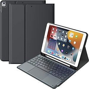 CHESONA for iPad Keyboard 9th Generation 10.2 inch, Detachable Wireless with Trackpad, Pencil Holder, Flip Stand Keyboard Case for iPad 9th/8th/7th Gen 10.2”