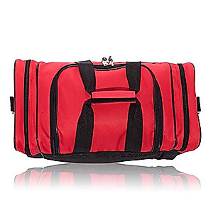 Dalix Blank Duffle Bag Duffel Bag in Black and Red Gym Bag