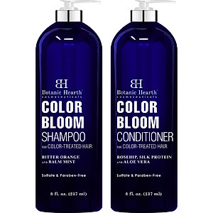 BOTANIC HEARTH Shampoo and Conditioner for Color Treated Hair - with Special Blend of Conditioning, Smoothing and Color Enhancing Ingredients - Paraben and Sulfate Free Set - 8 fl oz each
