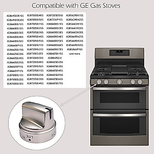5 Pack of WB03X24818 Stove Knob – Premium Stainless Steel Stove Knob Replacements – Reinforced D-Shape Hole – Burner Range Replacement Knobs Compatible with GE Gas Stoves