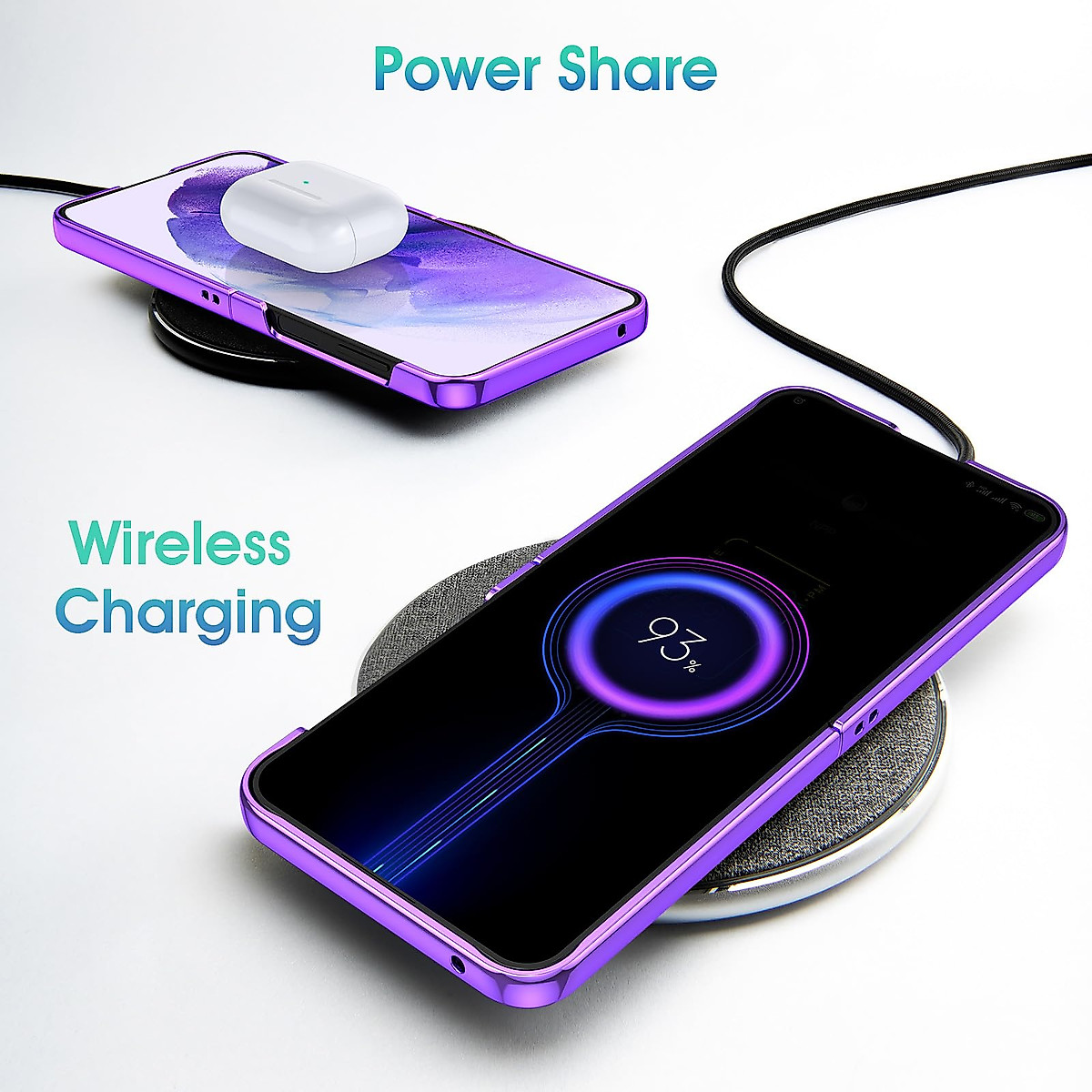 MILPROX Compatible for Galaxy Z Flip 5 Case (2023), Slim Hard Cover Luxury Electroplated Edge, Ultra Thin Shockproof Bumper Folding Gel Shell Protector for Samsung Galaxy Z Flip 5 Case-Purple