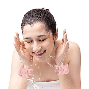 4 Pairs Wrist Spa Washband Soft Microfiber Wrist Washband Wrist Wash Towel Band for Washing Face Makeup Women Girls Ladies Prevent Water Wet Your Arm