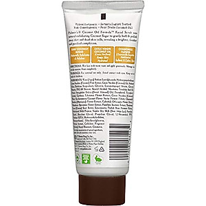 Palmer's Coconut Oil Formula Coconut Sugar Facial Scrub Exfoliator, Face Scrub to Gently Exfoliate Away Dirt and Dead Skin Cells with Chamomile to Soften & Calm, 3.17 Ounces (Pack of 1)