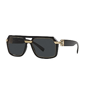 Versace Man Sunglasses Black Frame, Dark Grey Lenses, 58MM