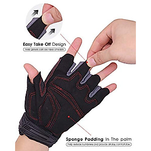 HANDLANDY Fingerless Work Gloves for Men, Half Finger Working Glove Grip Shock-Absorbing Breathable Uwrist TPR Anti-collision Gloves for Mens & Women (L)