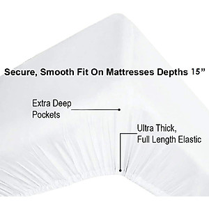 MGPS 100% Real Certified Organic Cotton Bedsheet Set, Full Size 6 Piece 800-Thread-Count Sheet Set, [1 Fitted + 1 Flat + 4 Pillowcases], Fits Mattress Upto 15" Deep Pocket - Navy Blue