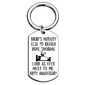 Aisity Funny Keychain for Boyfriend Husband Gifts from Wife Girlfriend Romantic Anniversary Birthday Valentines Day Gifts Stocking Stuffers for Women Men Happy Anniversary Key Chain