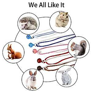 Toysructin 5Pcs Hamster Harness Leash with Bell, Adjustable Small Animal Training Traction Rope, Colorful Rat Leash Lead Mini Pet Walking Running Ropes for Hamster, Rat, Ferret, Mouse, Squirrels