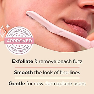 Finishing Touch Flawless Dermaplane Facial Exfoliator and Hair Remover, Facial Hair Removal for Women, 6 Count