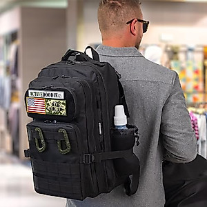 ActiveDoodie Dad Gear - Dad Diaper Bag for Men with Waterproof Changing Pad, Removable Dad Patches, Mens Diaper Bag, Black