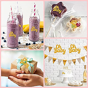 Sherr 100 Pieces Baby Confetti Decors Gold Glitter Baby Table Confetti Cute Little Baby Shower Confetti Sprinkle for Gender Reveal Baby Shower Birthday Party Decoration Supplies