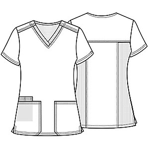 Cherokee Women Scrubs Top Workwear Revolution Tech V-Neck WW770AB, XL, Navy