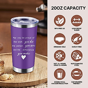 WFSJRED May You Be Proud Of The Work You Do 20 oz Insulated Tumblers with Lid & Straw | Employee Appreciation Gifts Stainless Steel Travel Coffee Wine Tumbler Mug (MAY Tumblers)