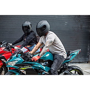 VCAN VX Lightweight Full Face Motorcycle Street Bike Helmet with Extra Tinted Visor DOT Approved (Matte Black, Large)