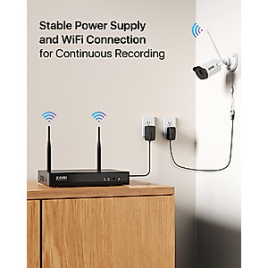 ZOSI 8CH 2K Wireless Security Camera System with 1TB Hard Drive,8x 3MP WiFi Outdoor Surveillance Cameras,Night Vision,Light and Siren Alarm,2 Way Audio,2K H.265+ 8Channel NVR for 24/7 Recording