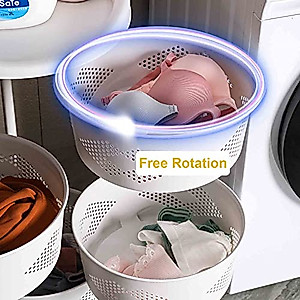 Multi-Layer Kitchen Storage Rack, Detachable Breathable Rotating Fruit Vegetable Organizer, with Lockable Casters, for Kitchen Bedroom, Bathroom,3 Tier