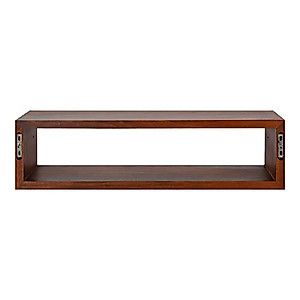 Kate and Laurel Holt Modern Floating Wood Wall Shelf, 30 x 8, Walnut Brown, Chic Rectangular Floating Wood Console for Wall