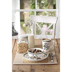 Portmeirion Botanic Gardens Birds Individual Oatmeal or Soup Bowl | 6.5 Inch Bowl with Ruby Throated Hummingbird Motif | made of Fine Earthenware | Dishwasher and Microwave Safe | Made in England