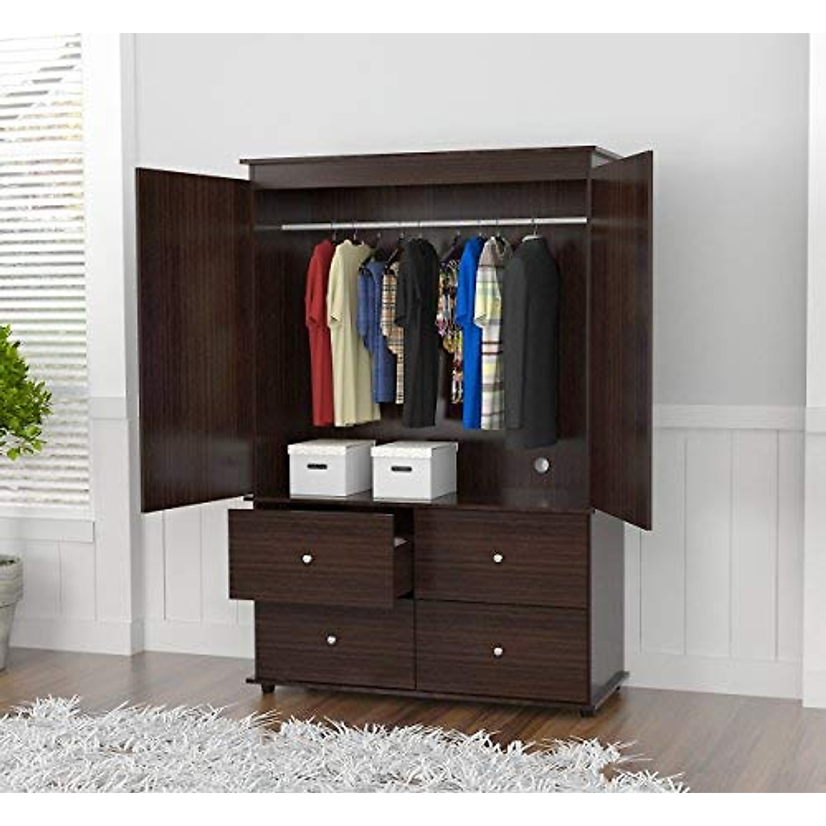 Inval America Wood Armoire Audio/Video Combo, Espresso-wengue