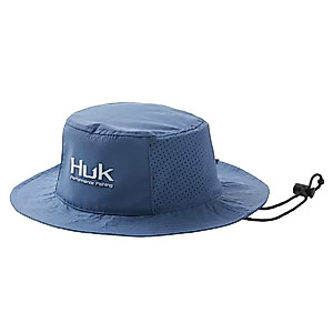 HUK Men's Standard Performace Bucket Fishing Hat UPF 30+ Sun Protection, Titanium Blue, One Size